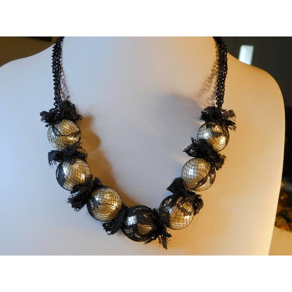 unbranded | Jewelry | Vintage Goth Black Spider Web Necklace 8 Inch ...